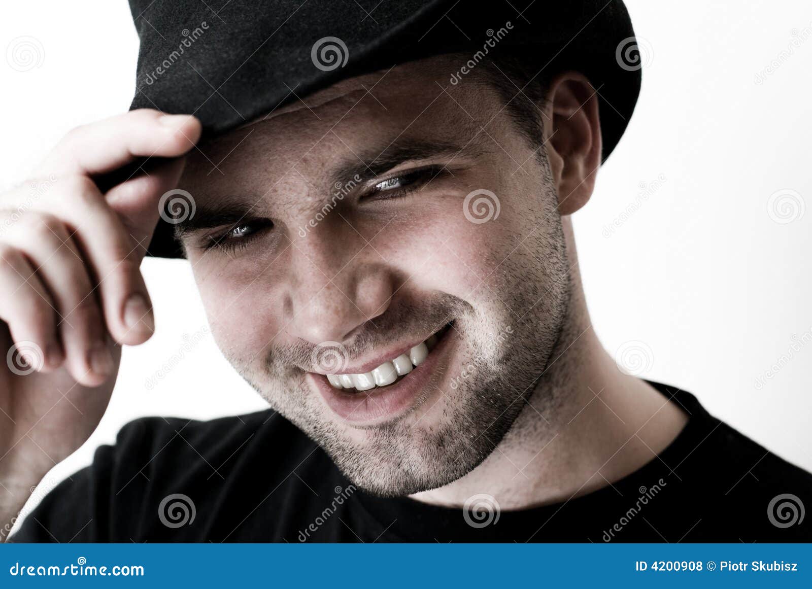 Flirtatious cowboy. stock photo. Image of confident, stubble - 4200908