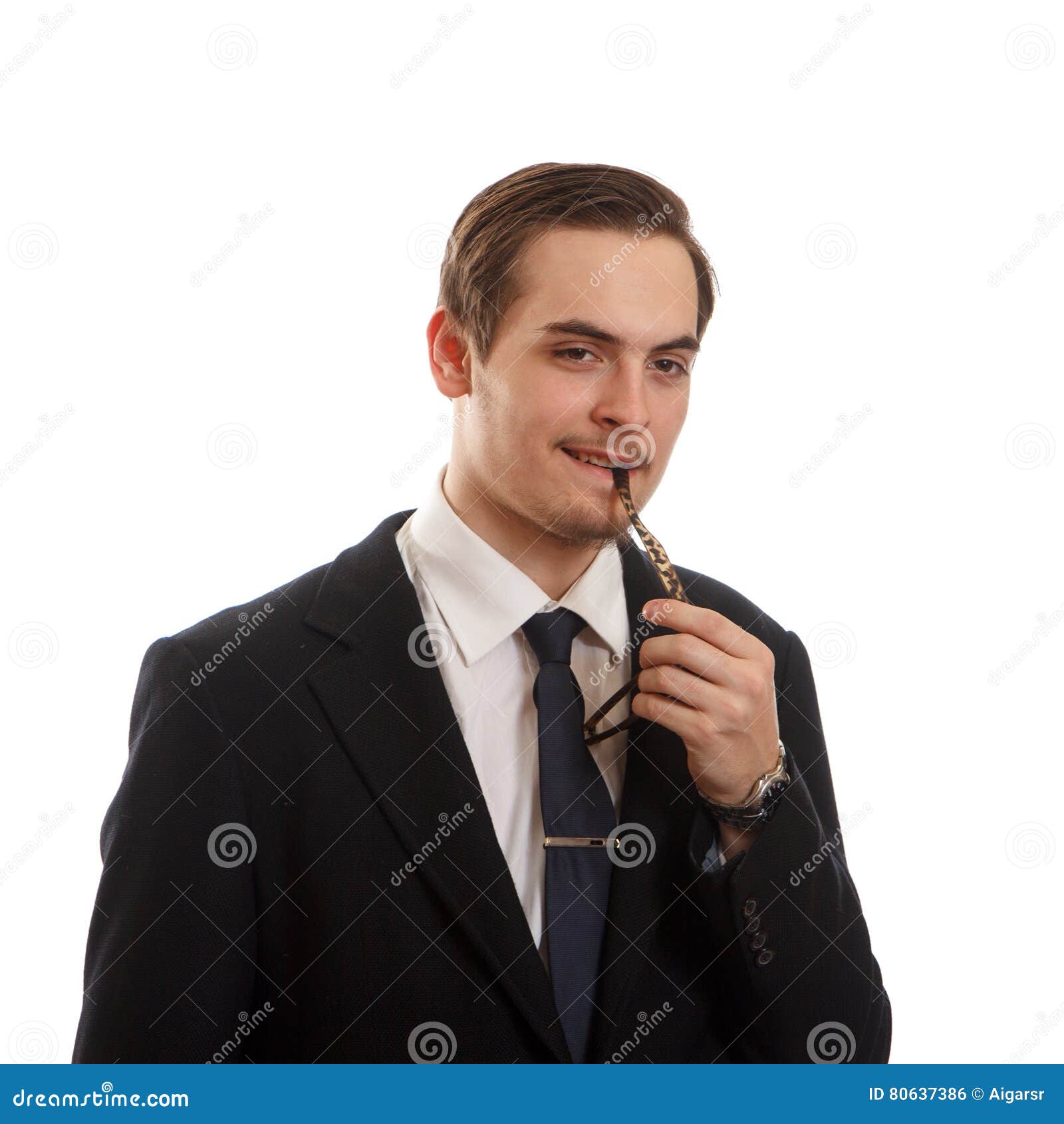 Flirtatious man in suit stock photo. Image of attractive - 80637386