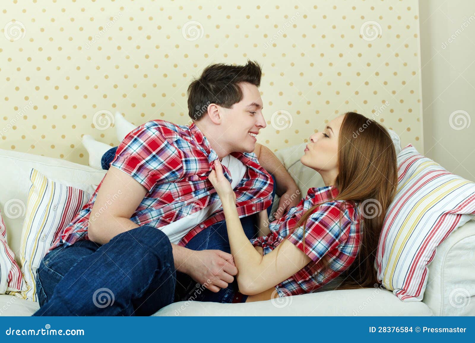 Flirtatious moment stock photo. Image of female, male - 28376584