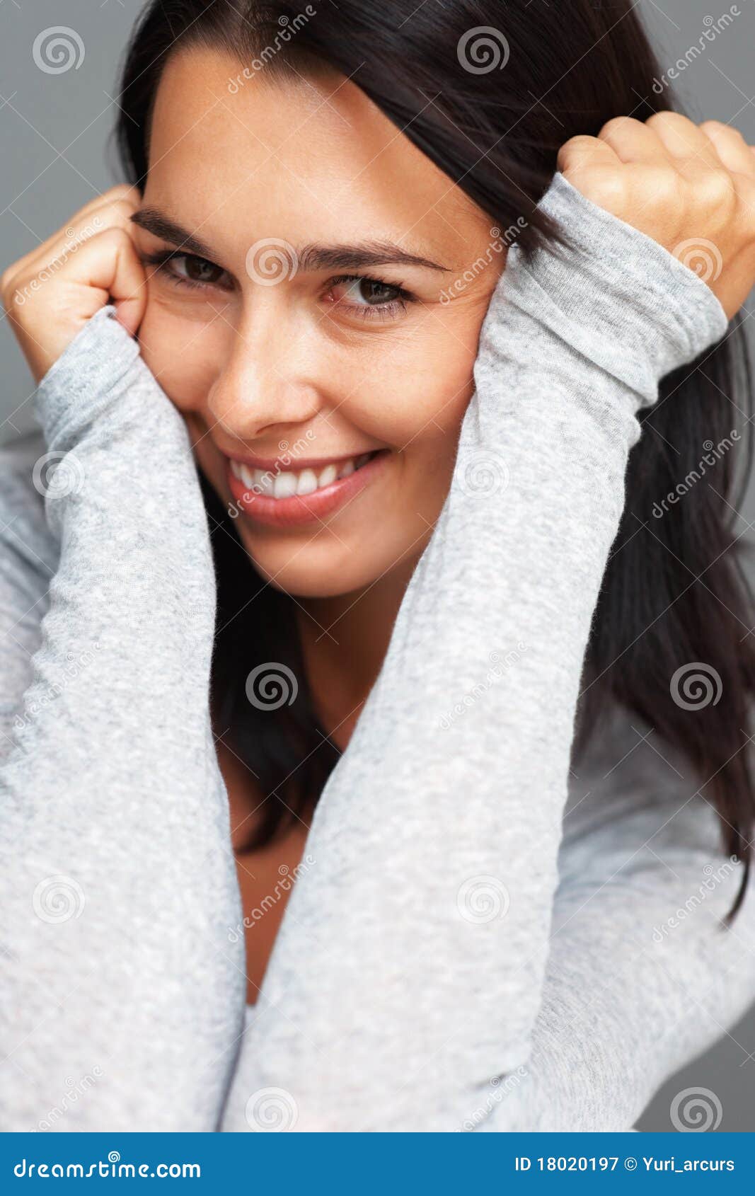 Flirtatious woman smiling stock image. Image of happiness - 18020197