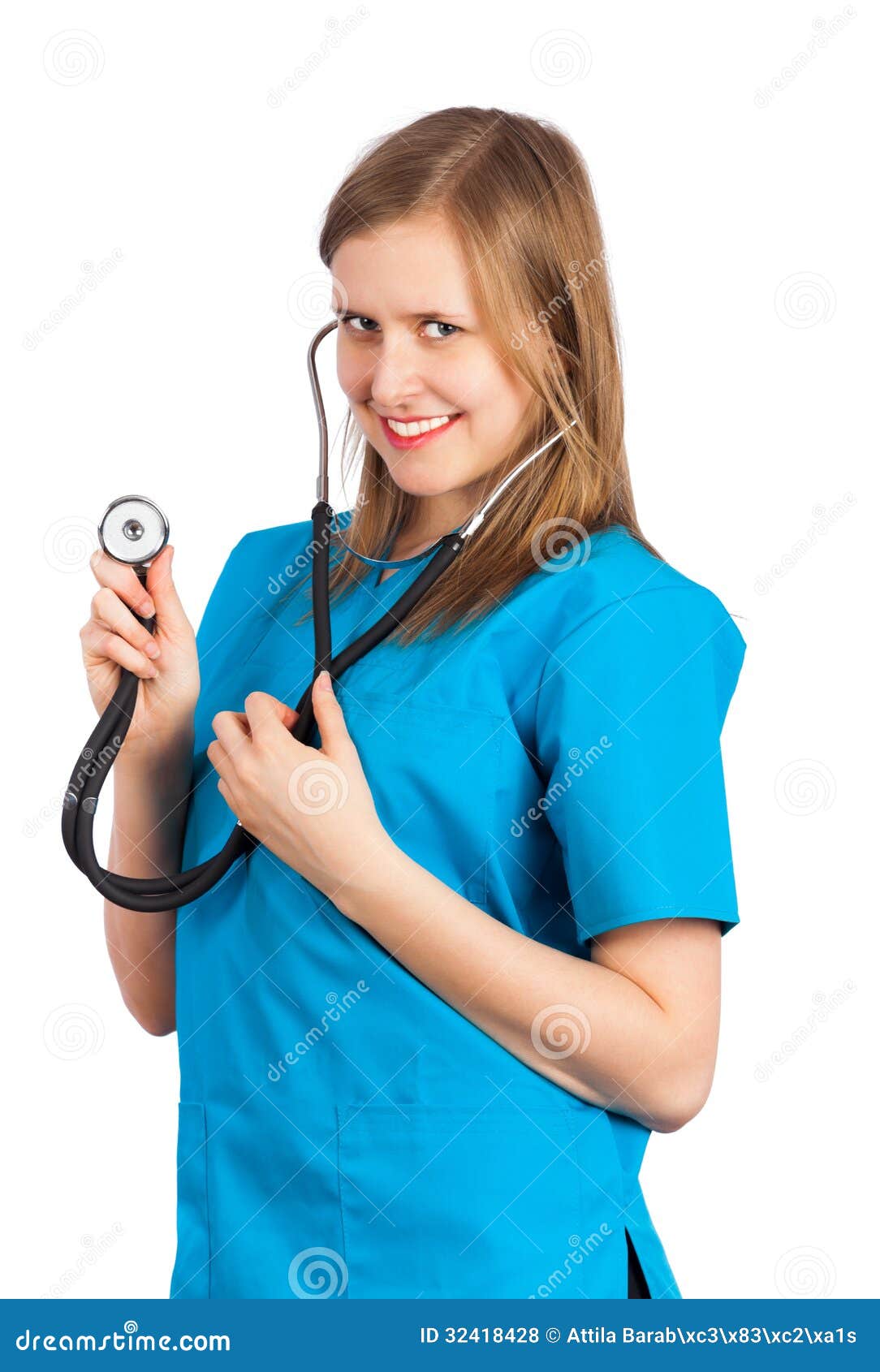 Flirtatious young doctor stock photo. Image of female - 32418428