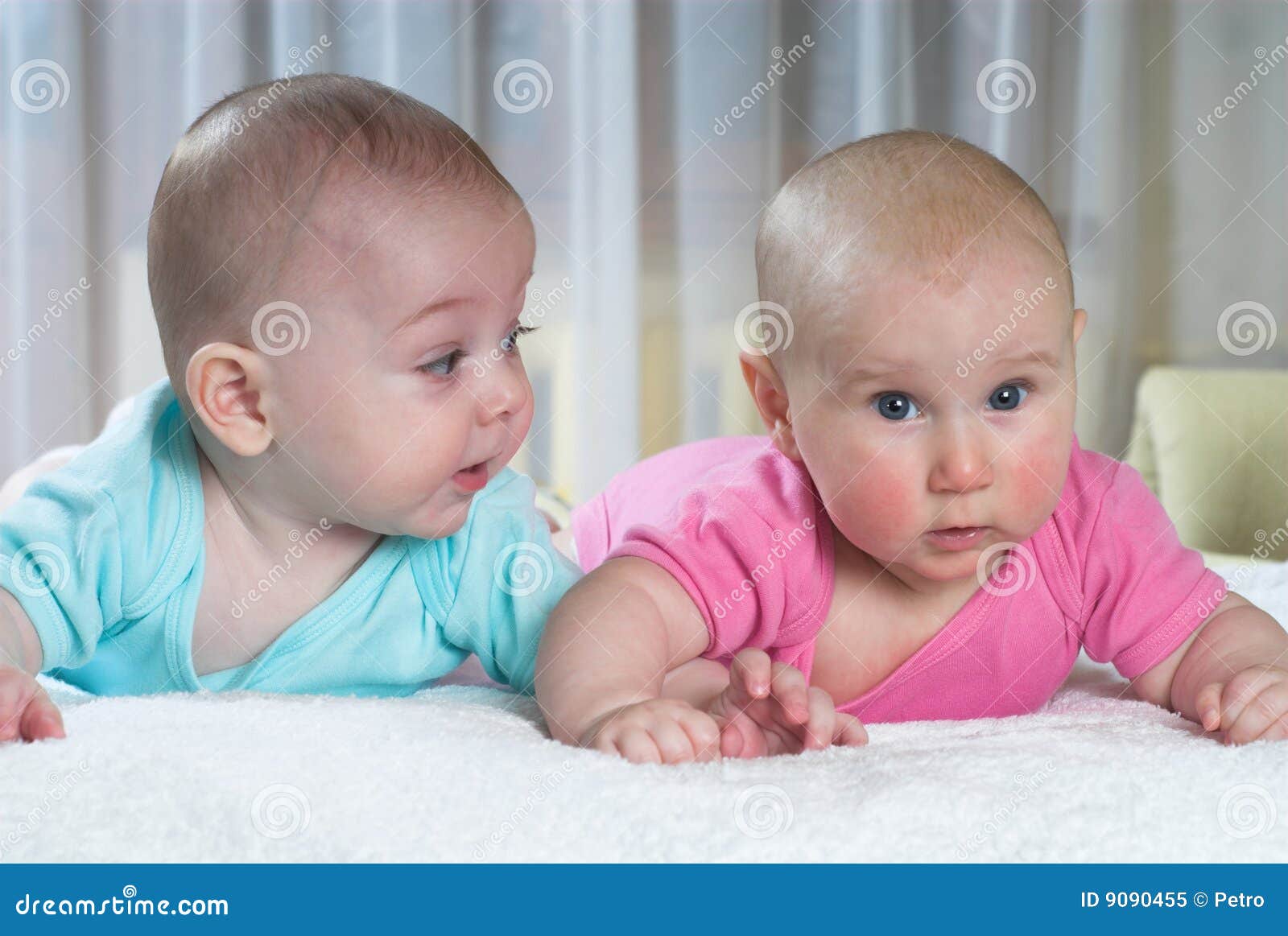 Flirting babies stock image. Image of infant, gallivant - 9090455
