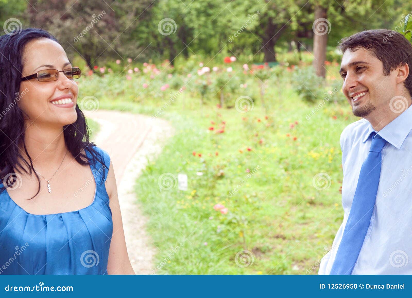 Flirting Couple Having Fun Outdoor Stock Photo - Image of pair, happy ...