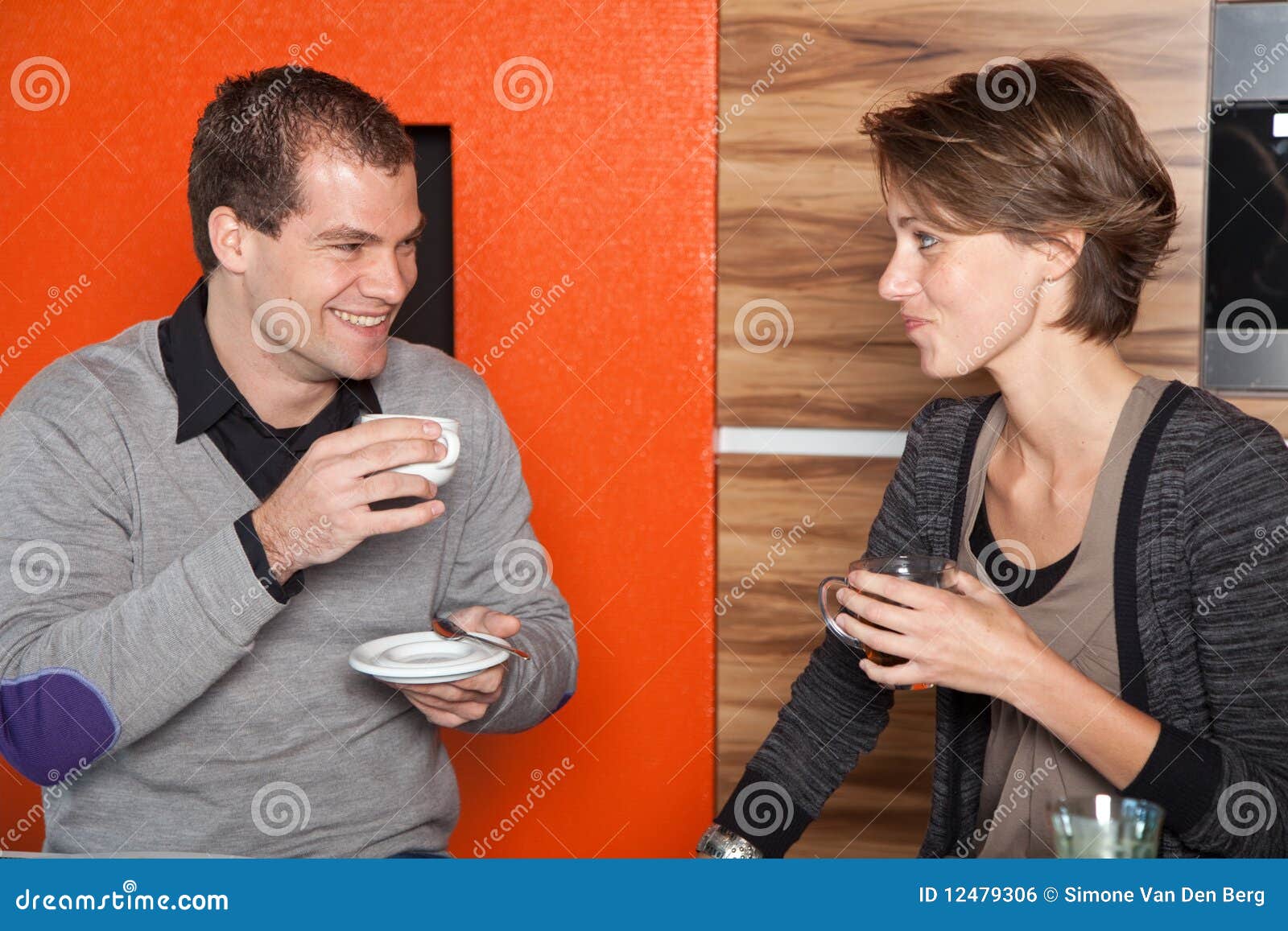 Flirting over coffee stock photo. Image of couples, pair - 12479306