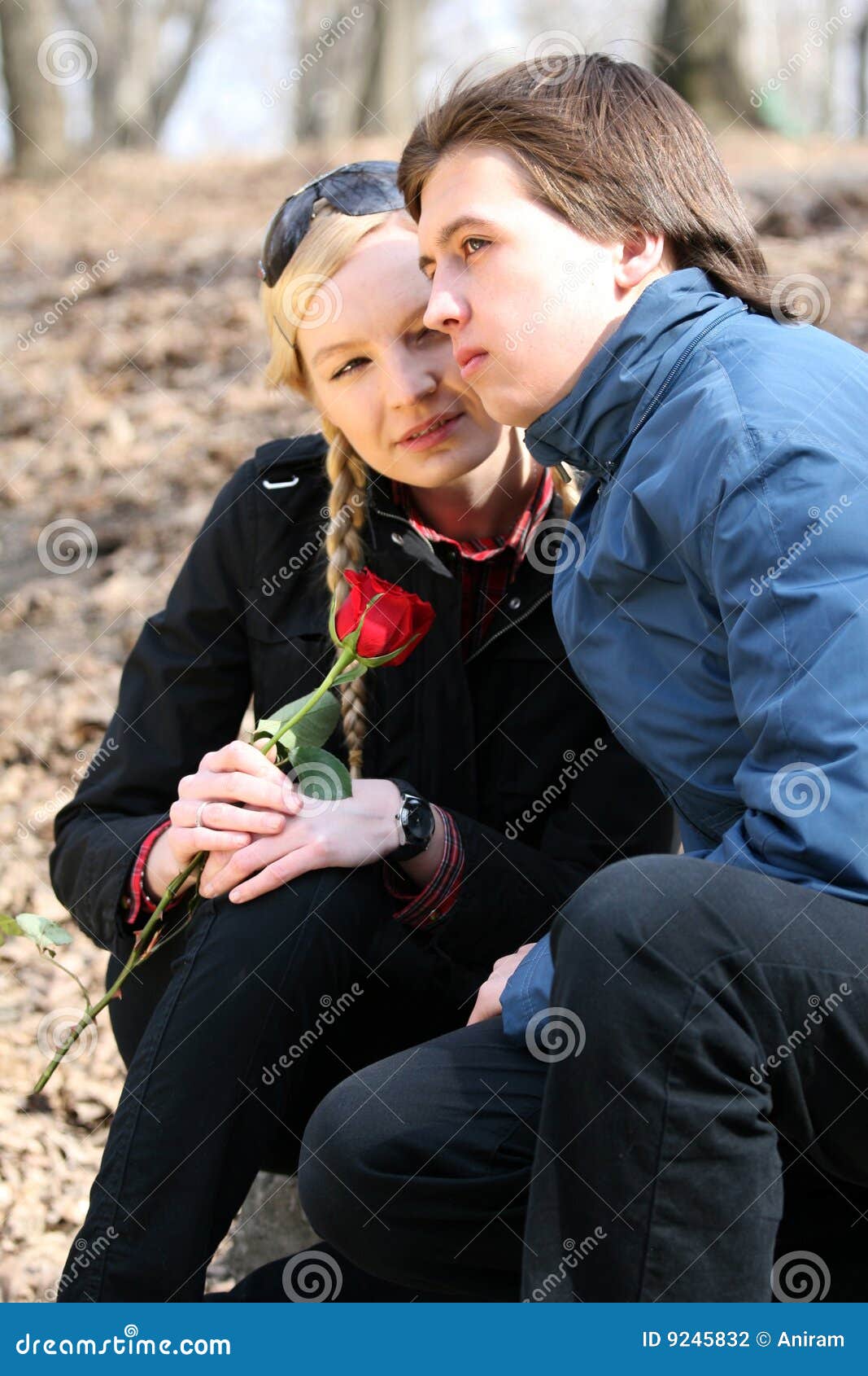 Flirting teenagers stock photo. Image of emotions, sunglasses - 9245832