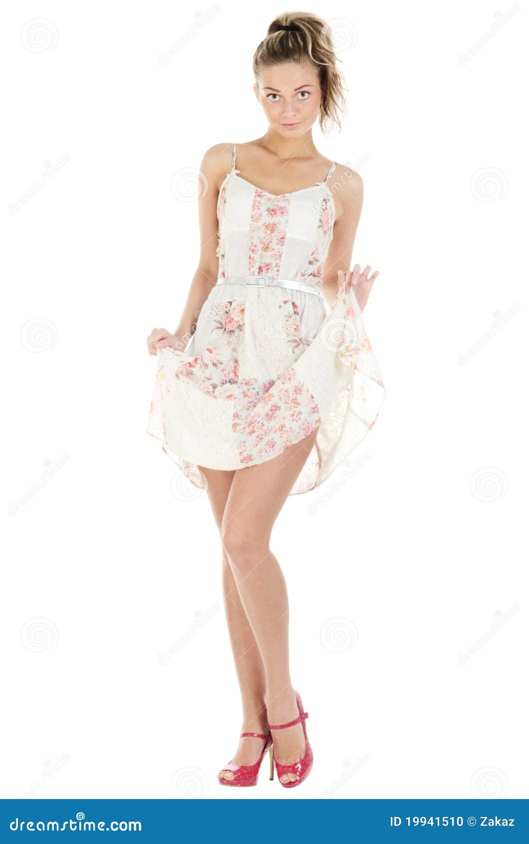 Flirting woman | Isolated stock photo. Image of looking - 19941510