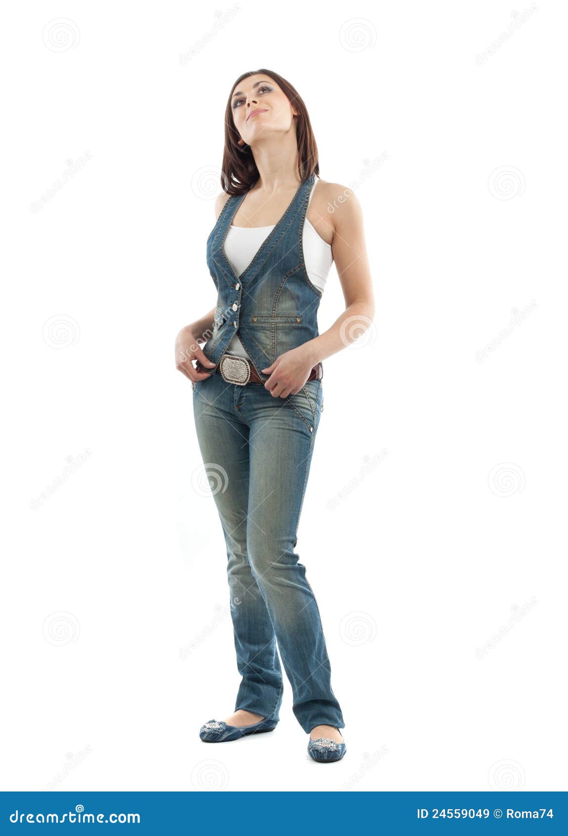 Flirty brunette girl dream stock image. Image of portrait - 24559049