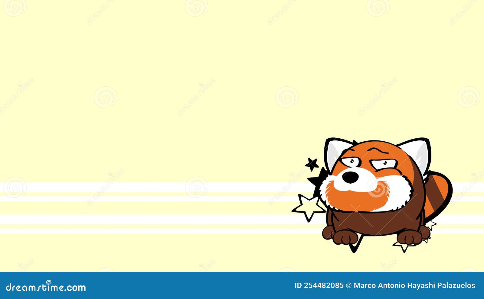 Sad Red Panda Ball Style Character Carton Background Cartoon Vector ...