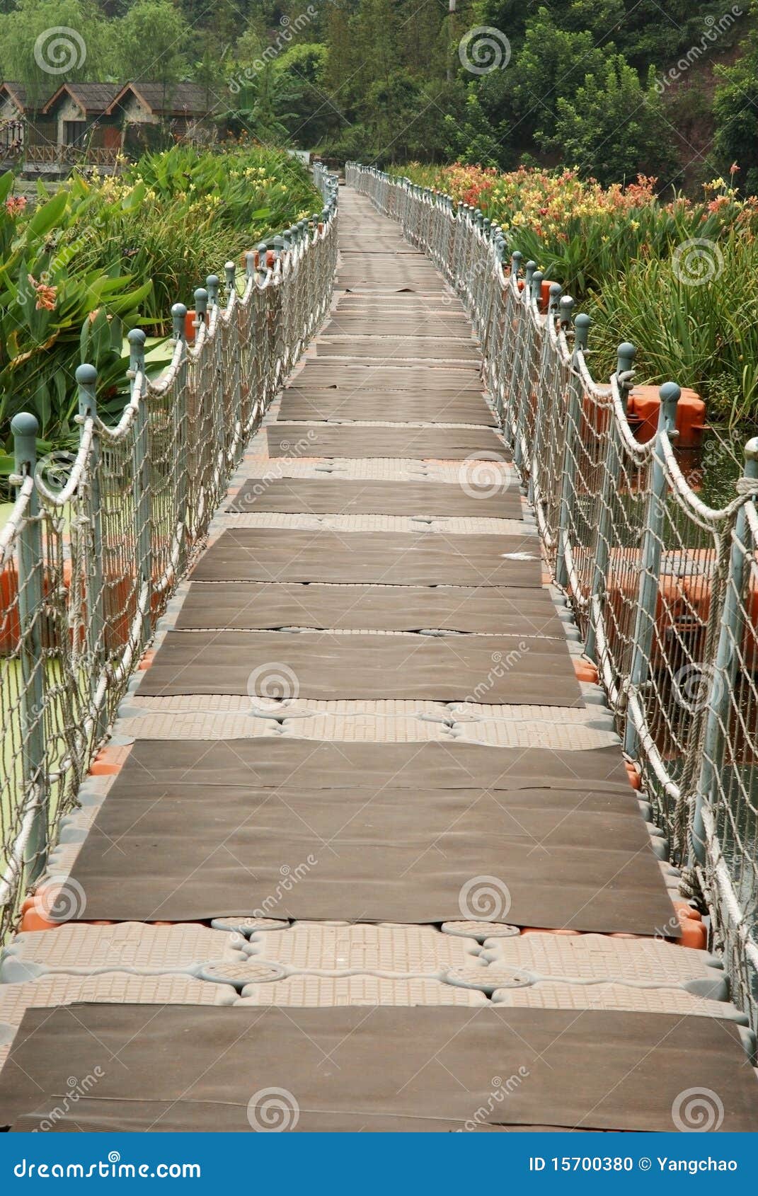 Float bridge with flower stock photo. Image of footpath - 15700380