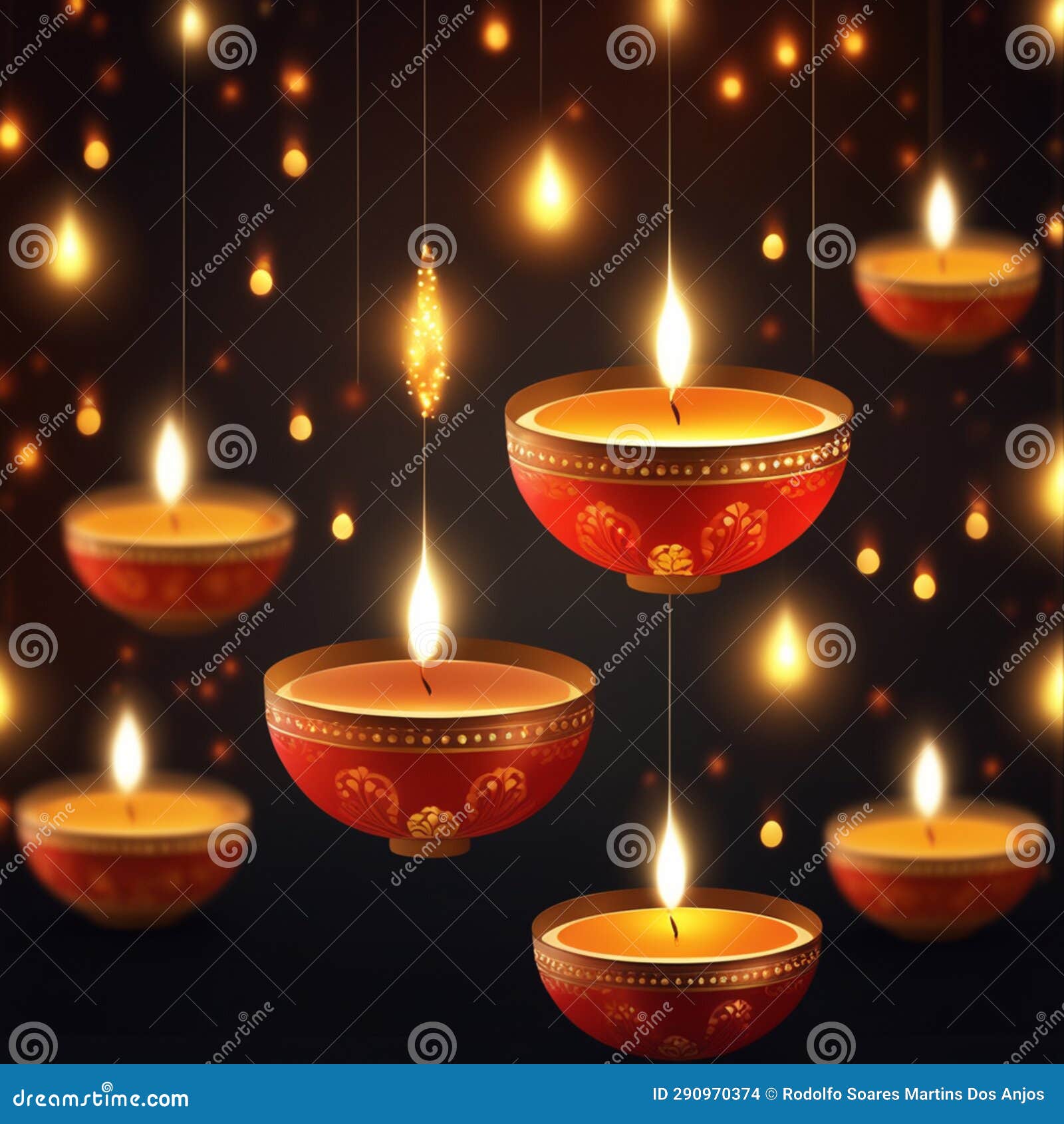 Float Diwali Candle Lights Background Ai Generated Stock Illustration ...