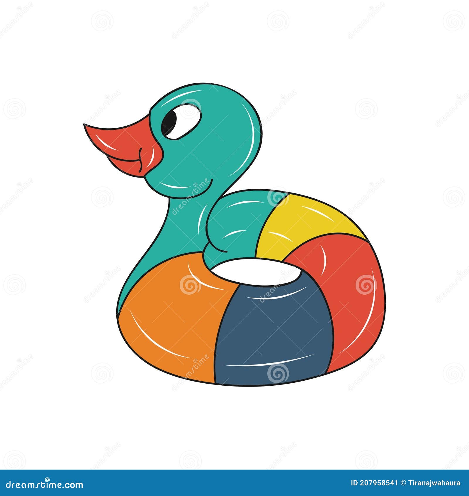 Float Ducky Vector Illustration With Simple Flat Design | CartoonDealer ...