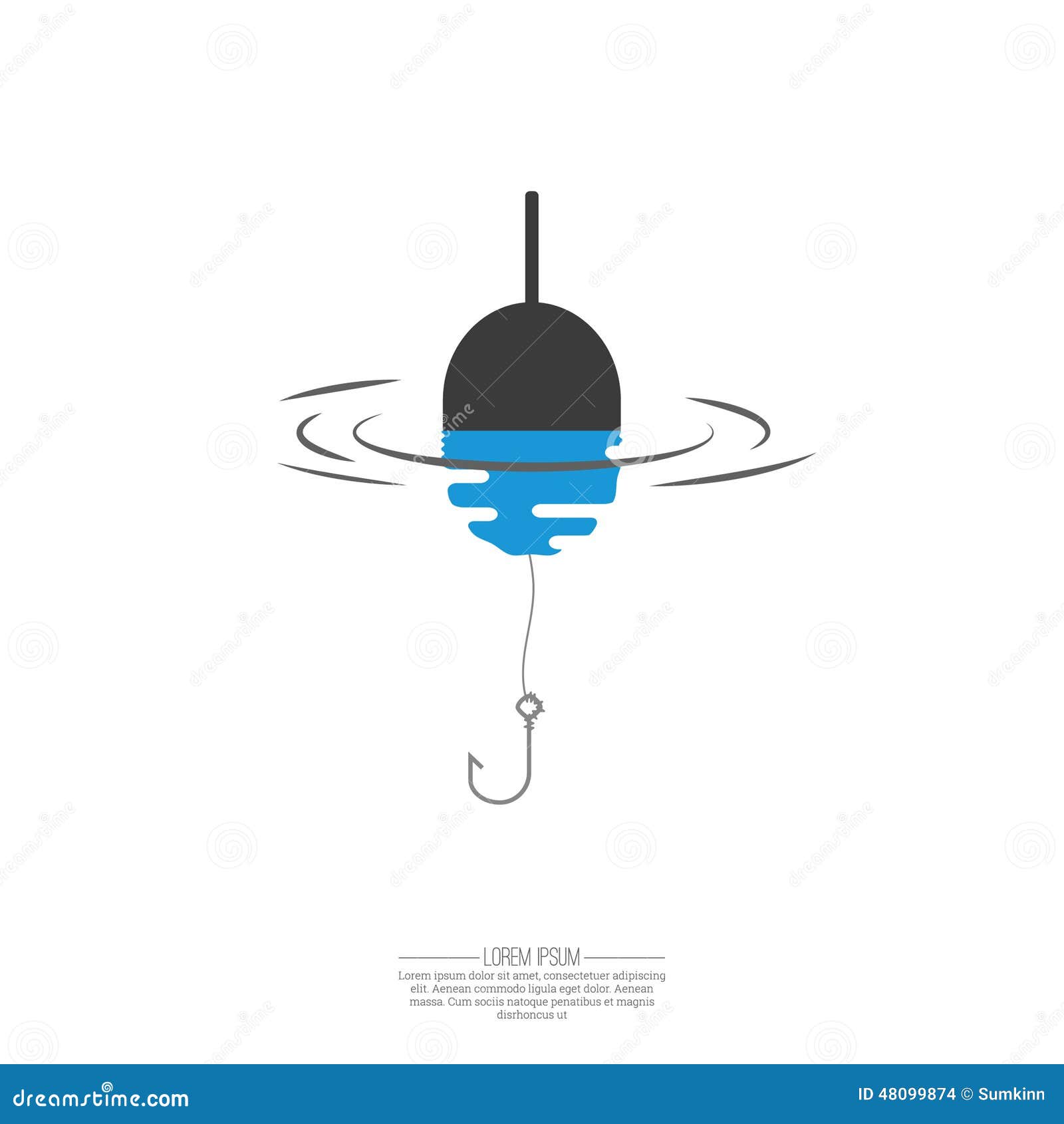 Float, Fishing Line and Hook. Stock Vector - Illustration of angler ...