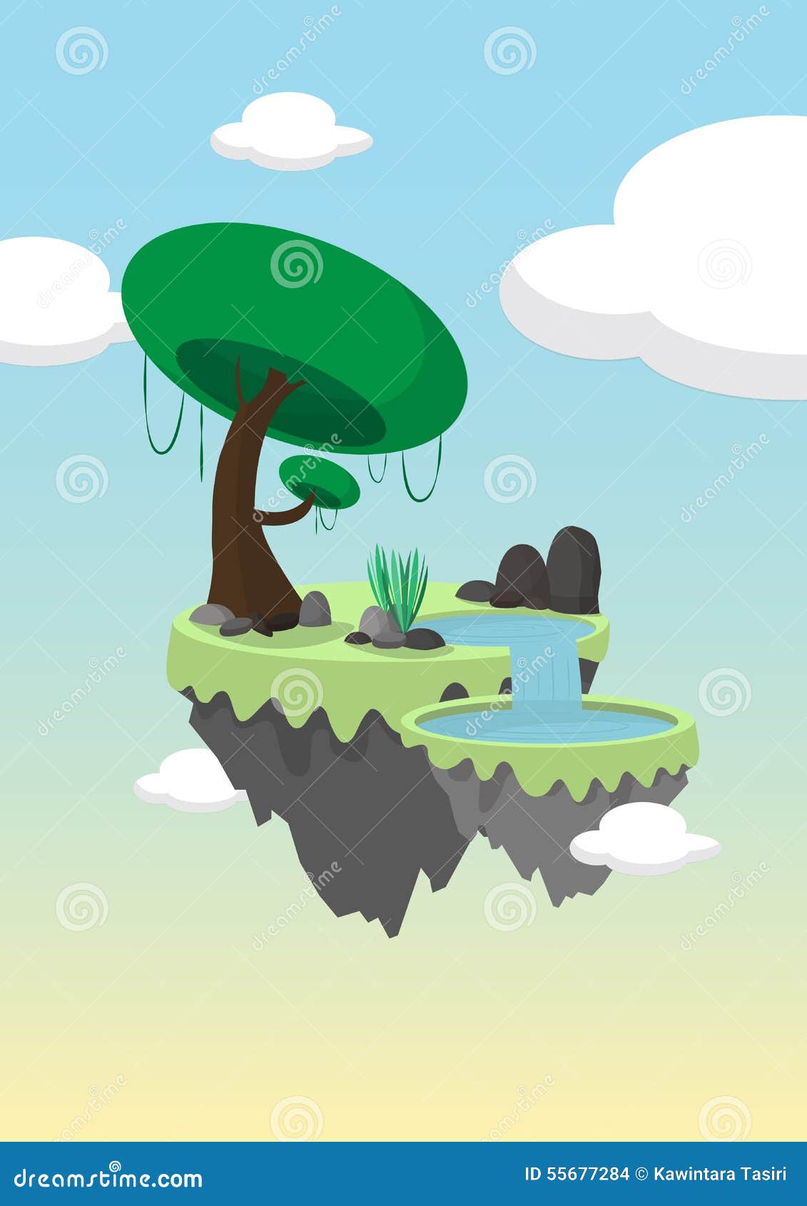 Float Land stock vector. Illustration of island, land - 55677284