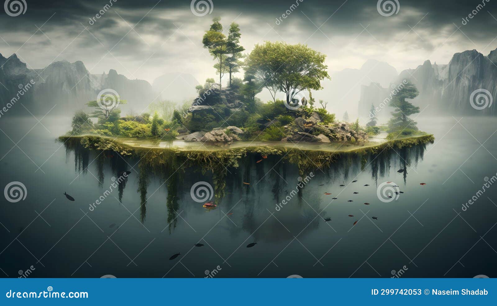 Float landscape stock illustration. Illustration of waterway - 299742053