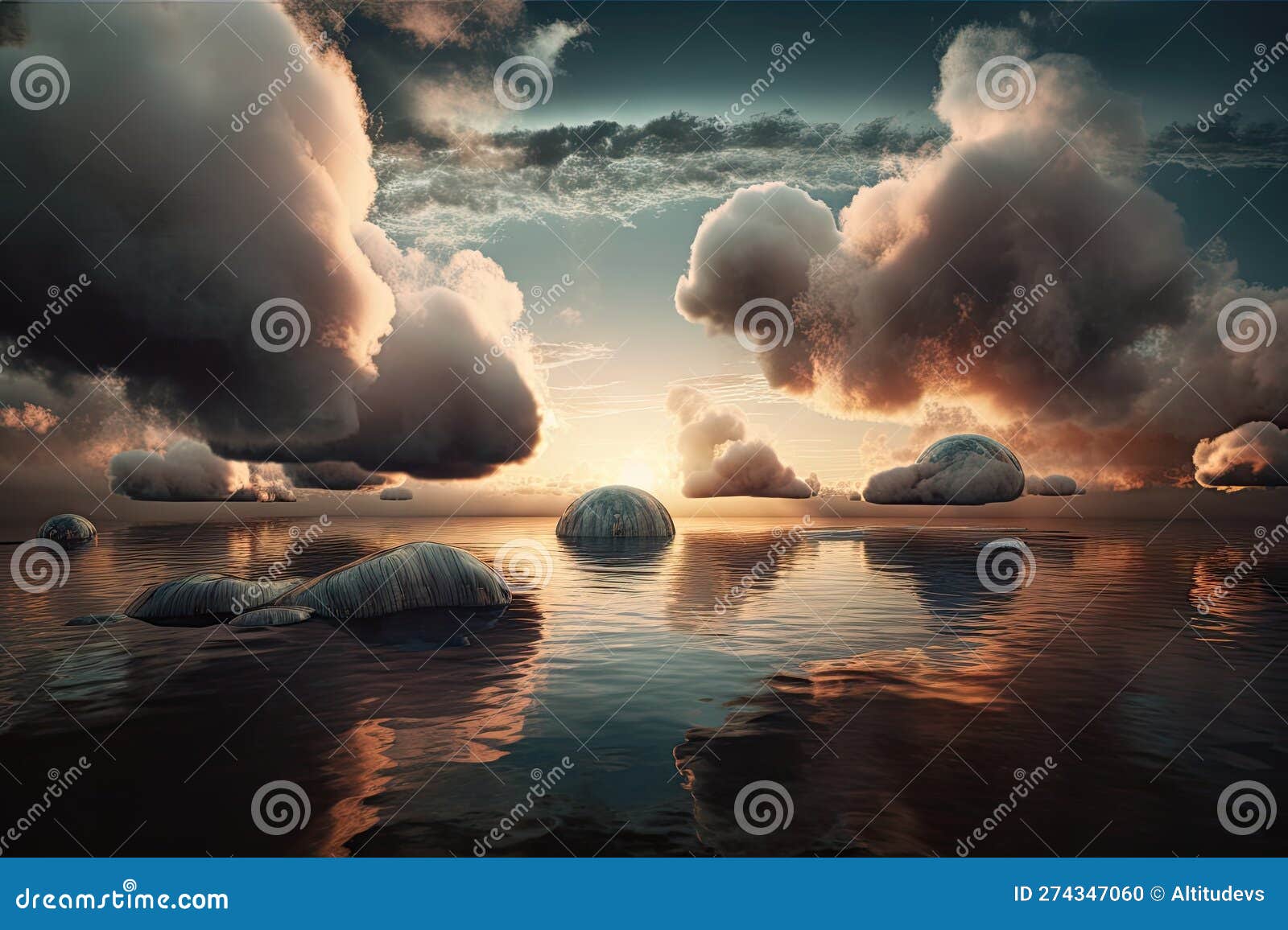 Float Landscape with Surreal Sky, Cloud Formations and Dramatic ...