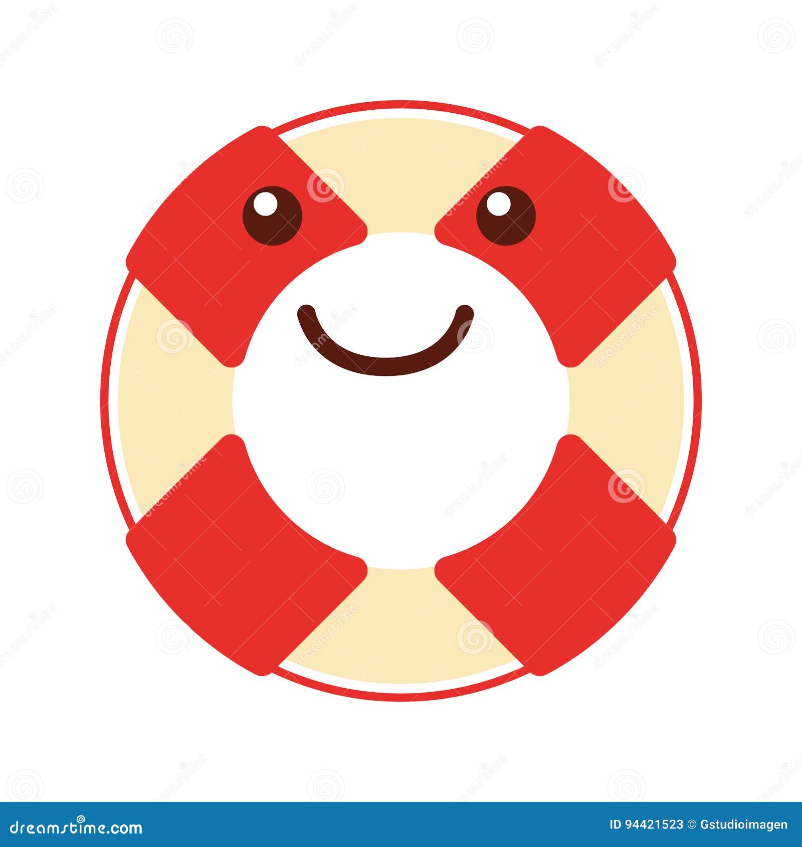 Float Lifeguard Kawaii Character Stock Vector - Illustration of rescuer ...