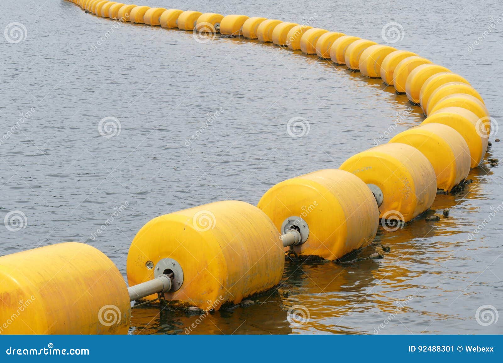 Yellow Floating Body for Demarcation Stock Image - Image of danger ...