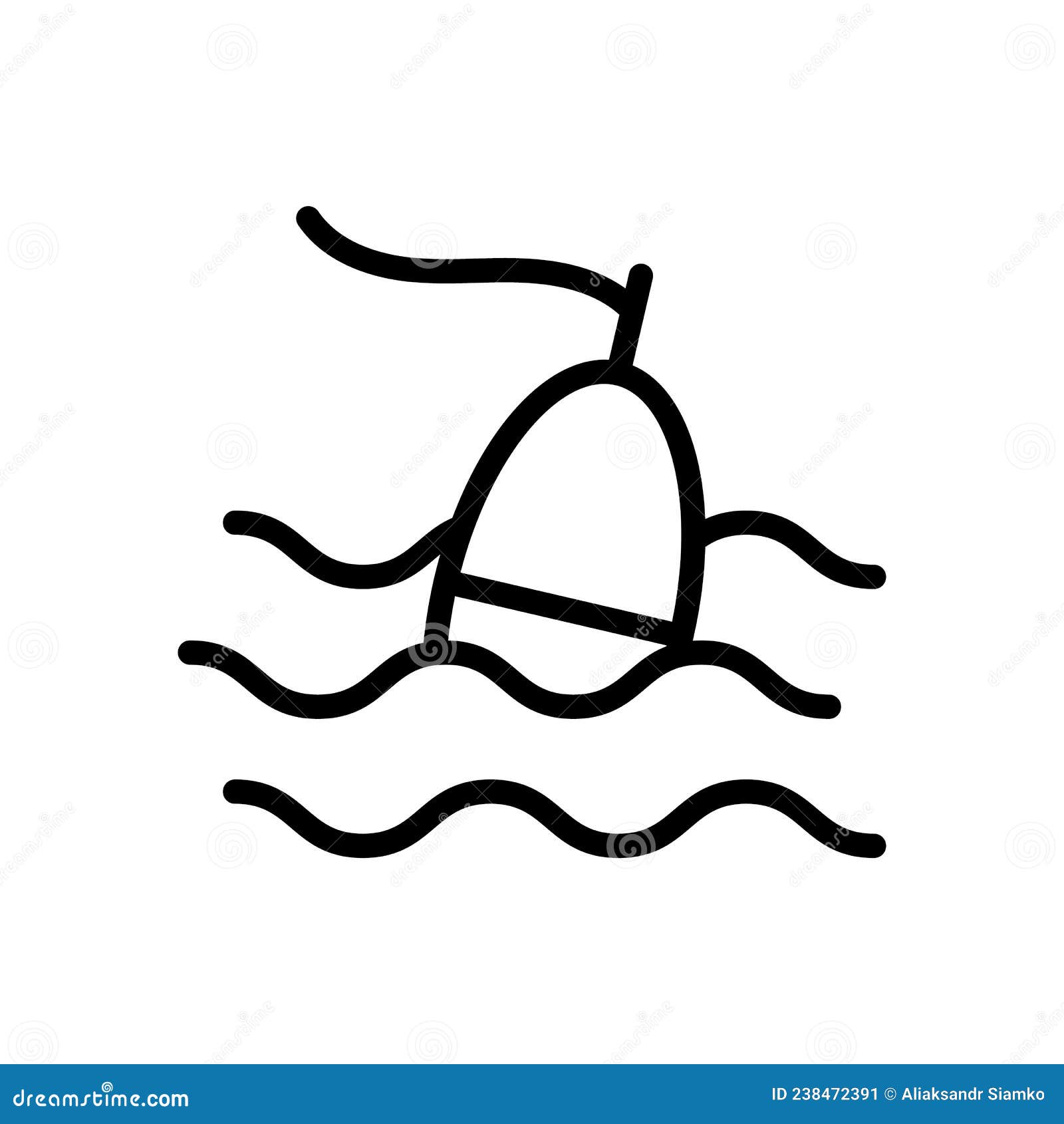 Float Sign. Outline or Linear Icon Stock Vector - Illustration of ...