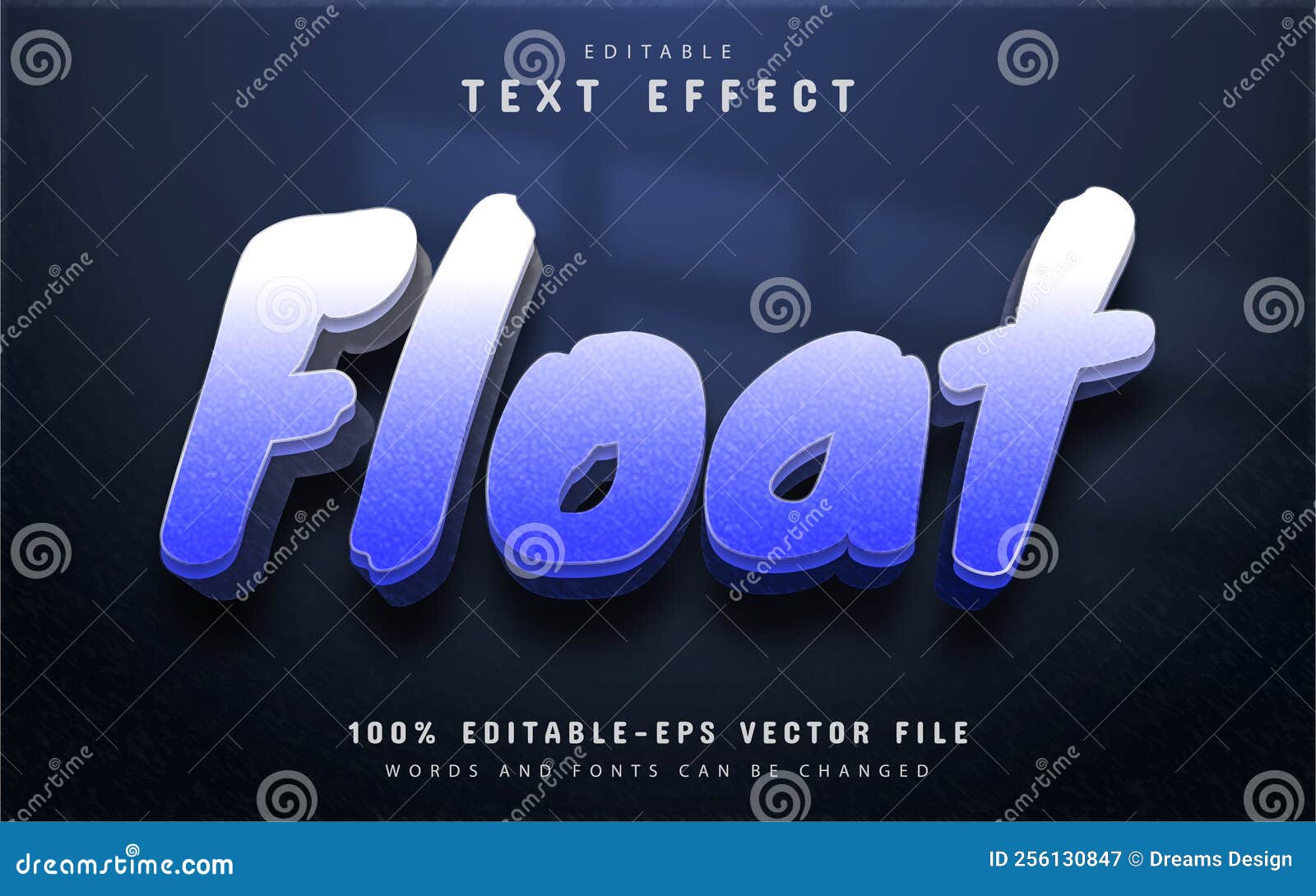 Float Text, Gradient Style Text Effect Stock Vector - Illustration of ...