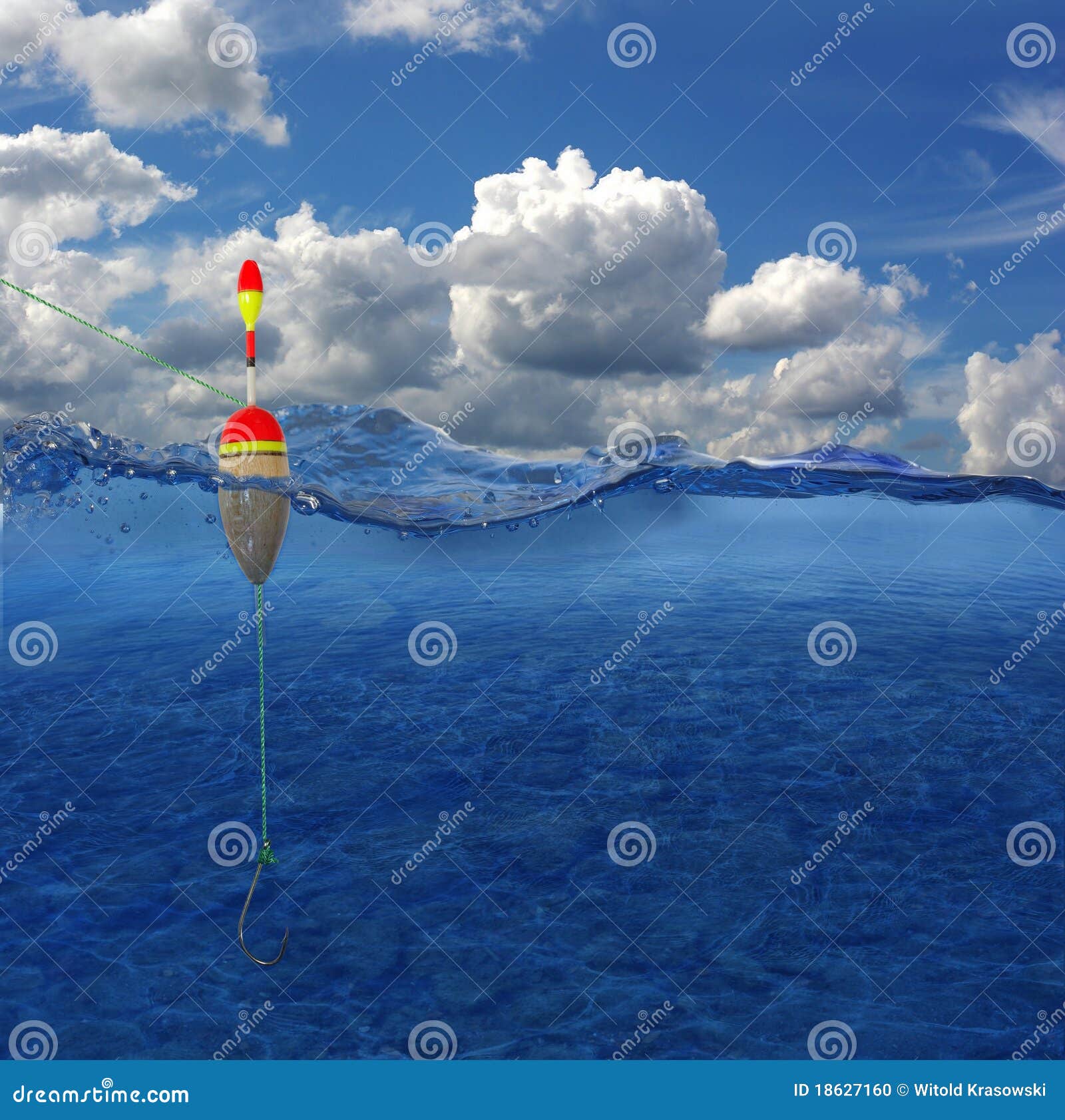 Float in water stock photo. Image of fishing, metal, water - 18627160