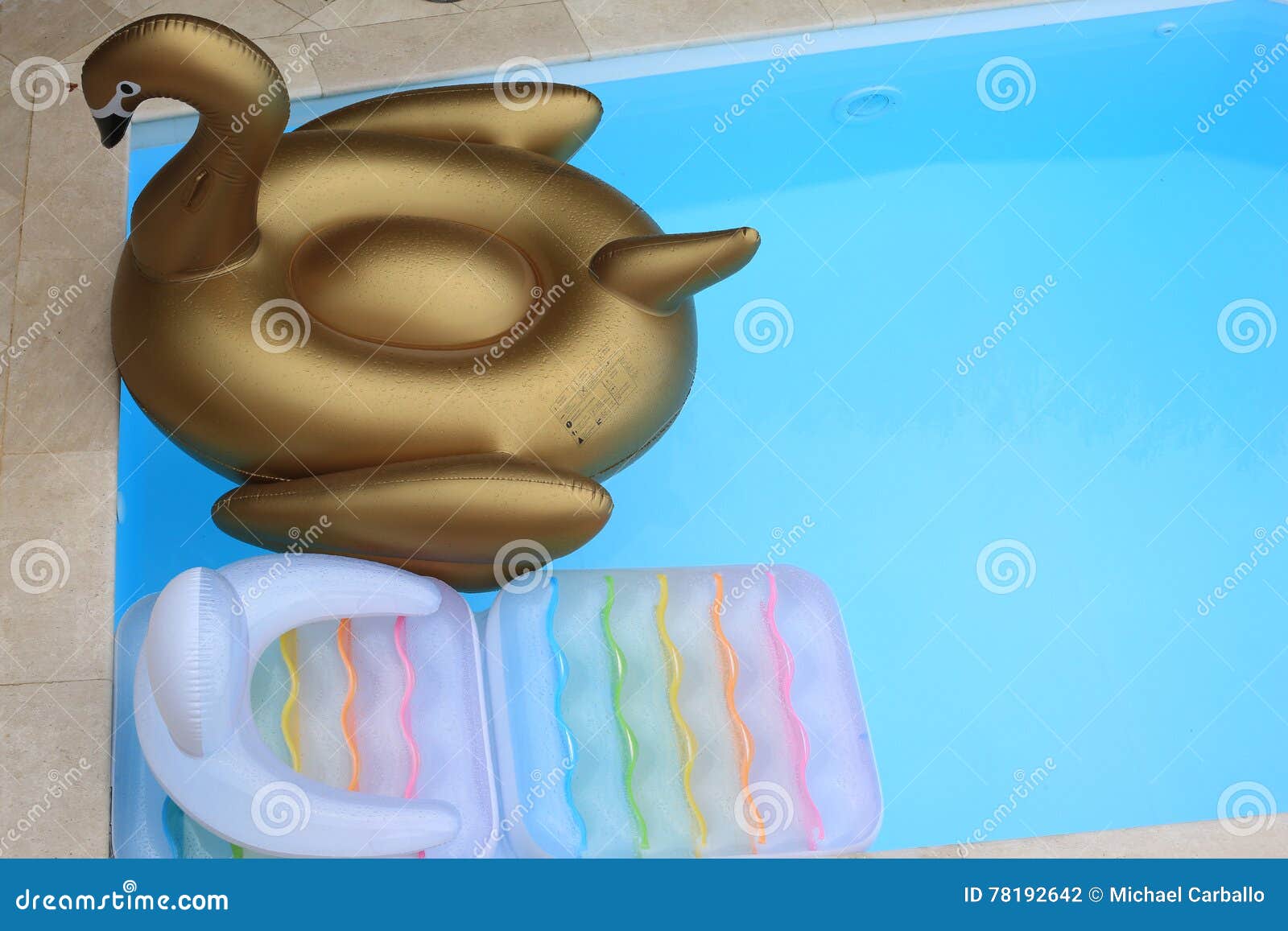 Floaties in a pool stock illustration. Illustration of floaties - 78192642