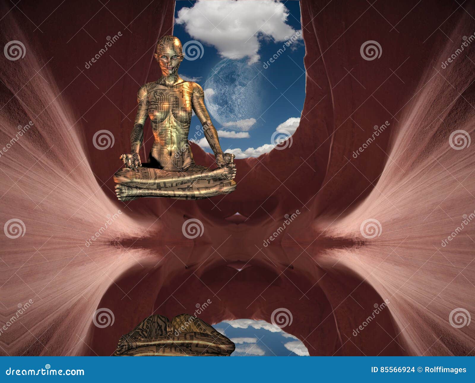 Floating Meditating Yogi Vector Illustration | CartoonDealer.com #117941888