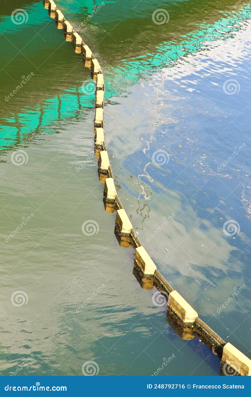 Floating Anti-pollution Dam In A Lock Stock Photo | CartoonDealer.com ...