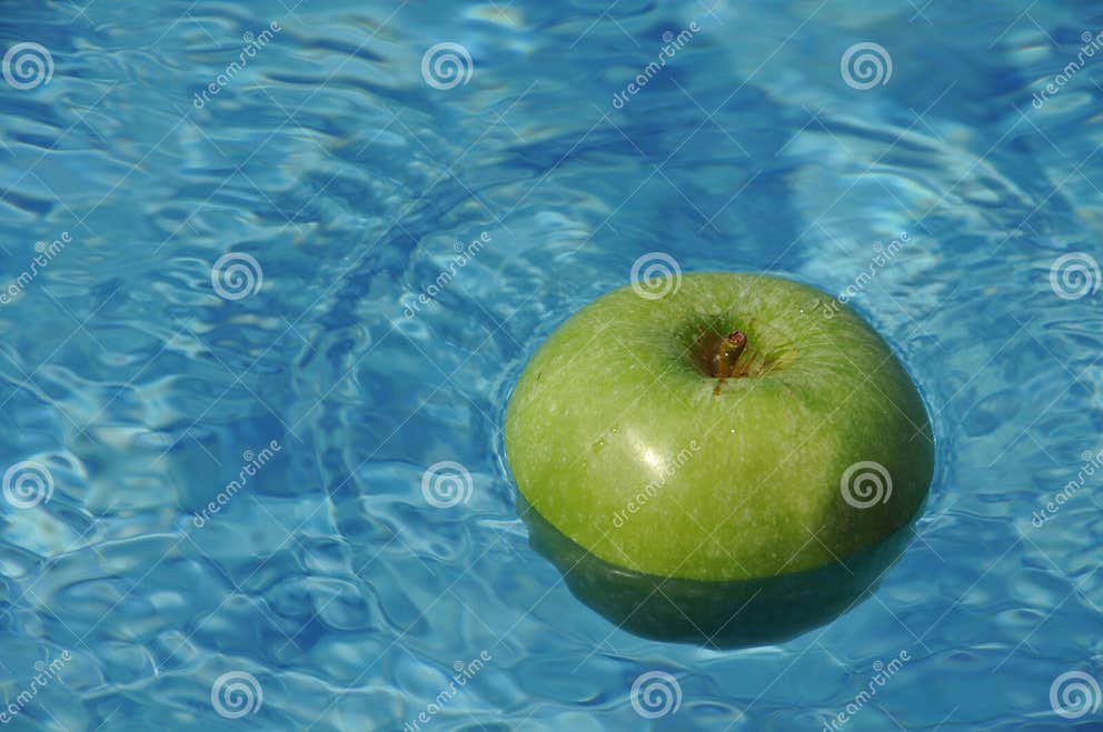 Floating apple stock photo. Image of exercise, pool, green - 16015930