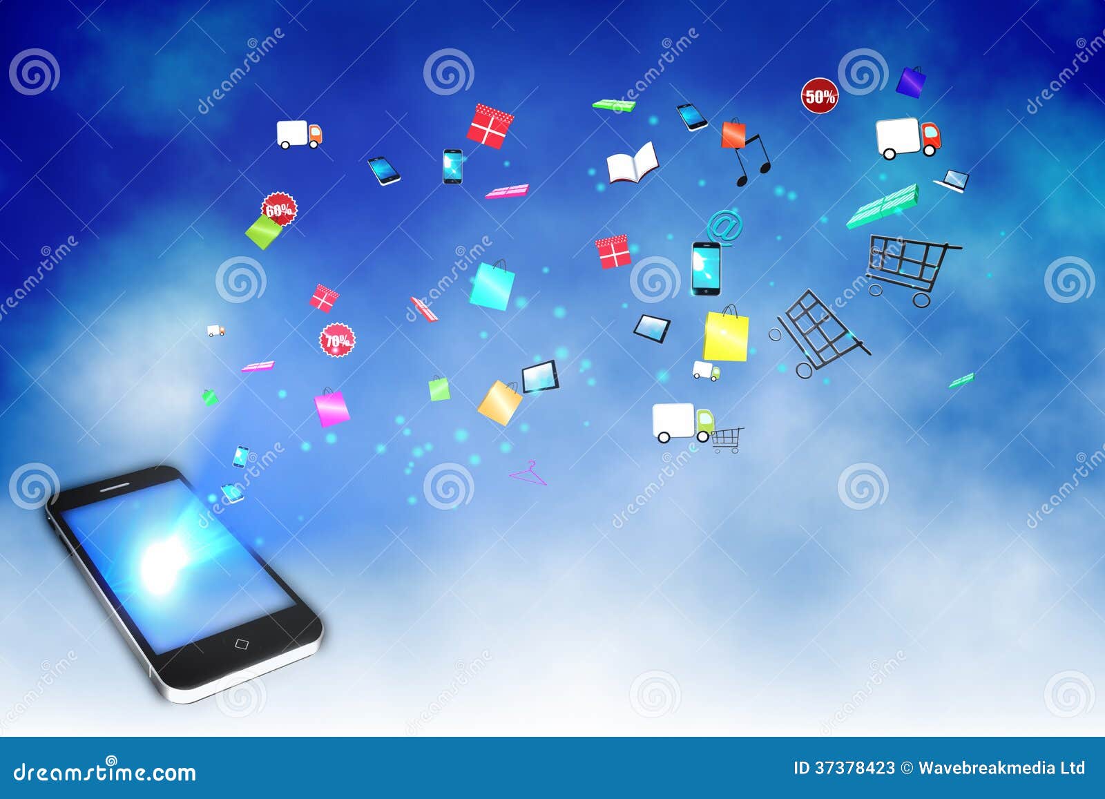 Floating Application Icons Smartphone Stock Illustrations – 46 Floating ...