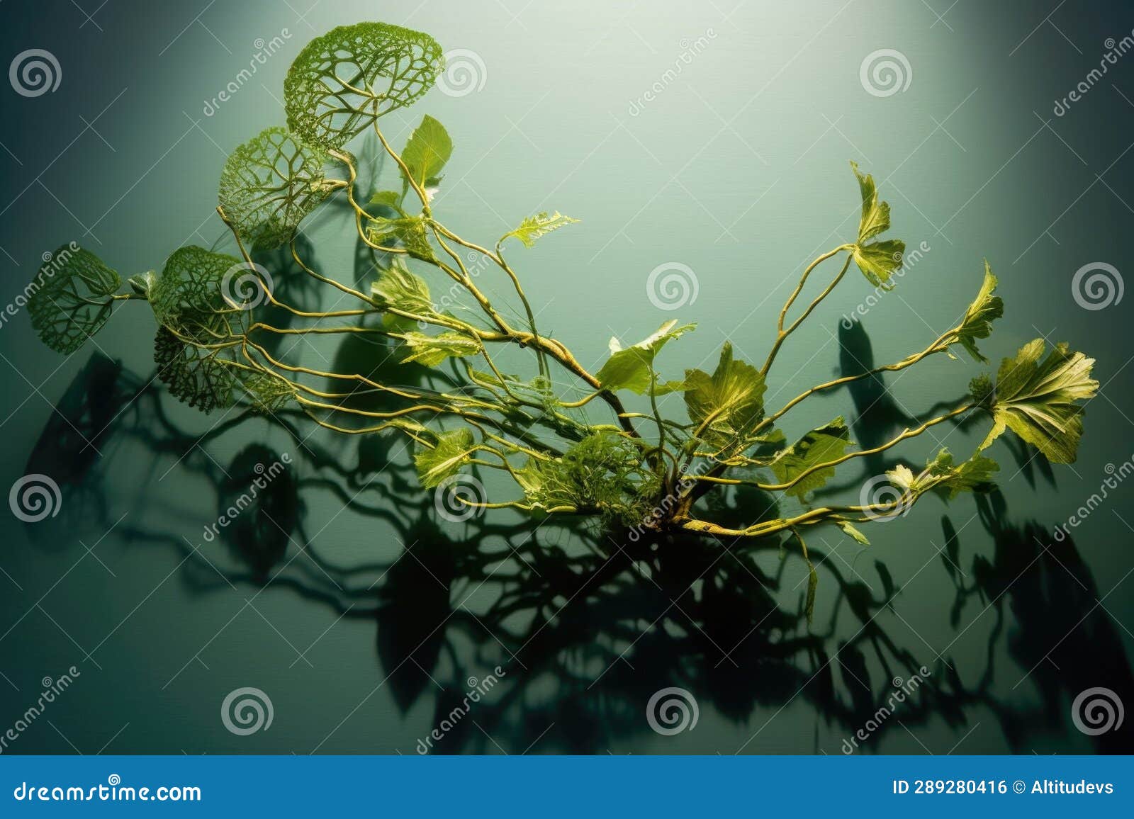 Floating Aquatic Plants Casting Shadows Stock Photo - Image of serenity ...