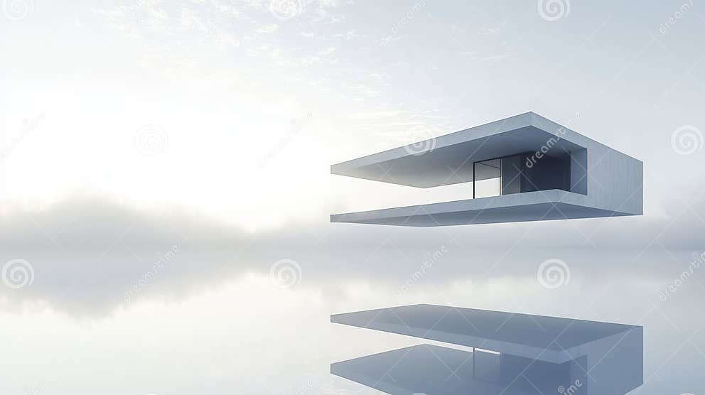 Floating Architectural Structure in Infinite White Space 3d ...