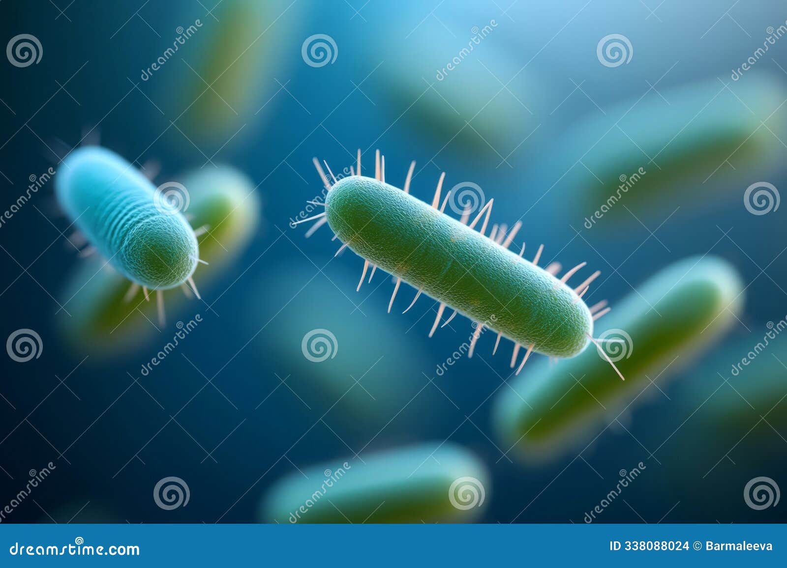 Floating Bacteria Cells Under Microscope Stock Photo - Image of microbe ...
