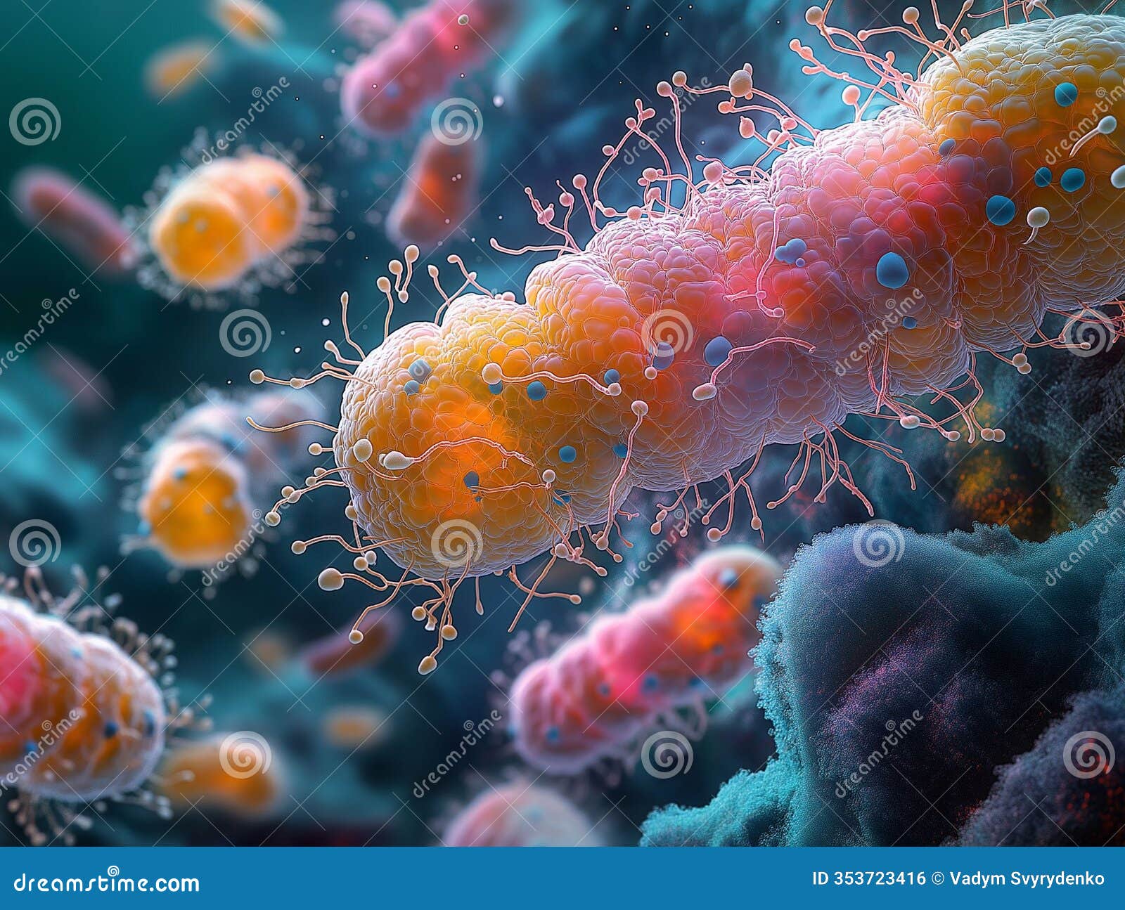 Floating Bacteria Microscopic World Revealed Stock Illustration ...