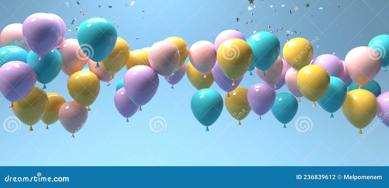 Floating Balloons - Celebration and Party Theme Stock Illustration ...