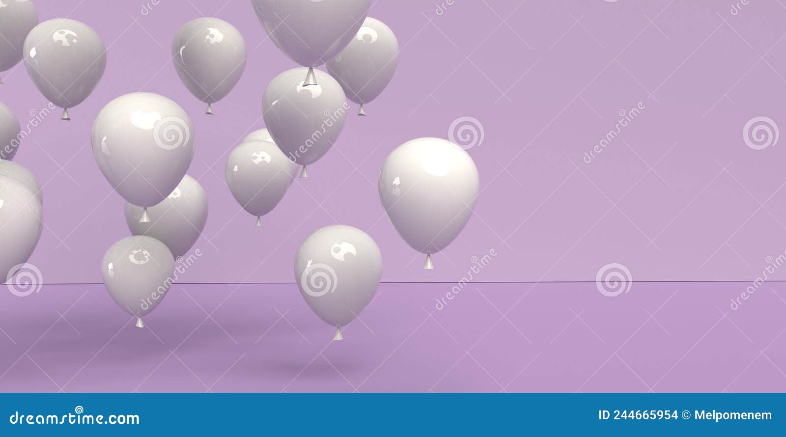 Floating Balloons on a Colored Background - 3D Stock Illustration ...