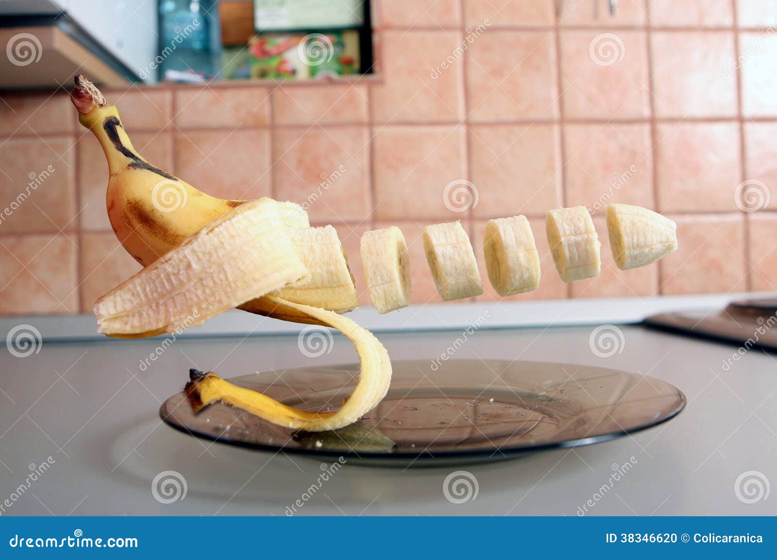 Floating banana stock photo. Image of color, clean, concept - 38346620
