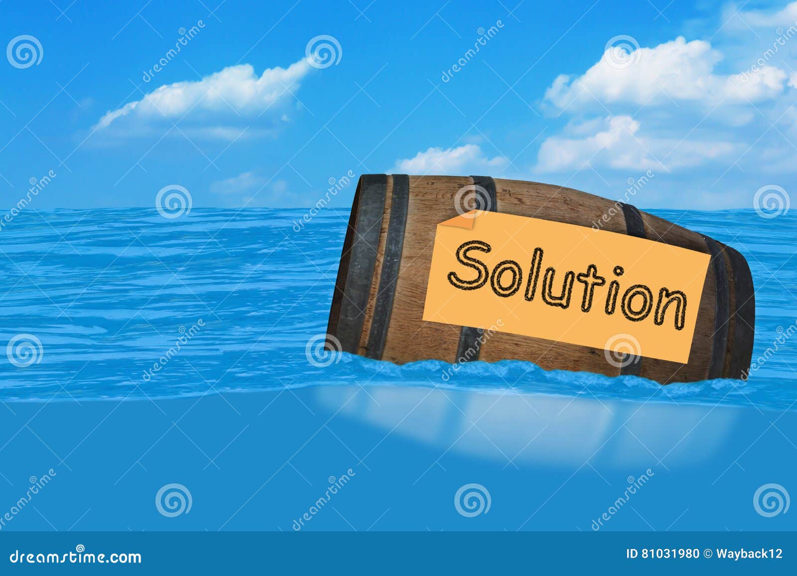 Floating Barrel on the Sea, Solution Concept Stock Photo - Image of ...