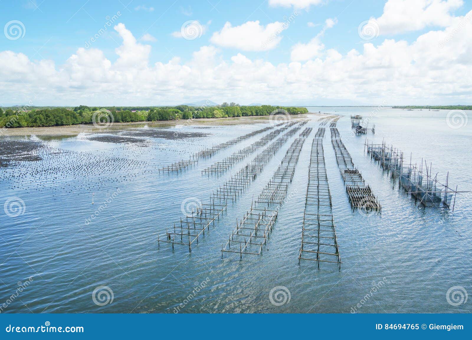 A Floating Basket for Keeping Live Fish in the Sea with Blue Sky and ...