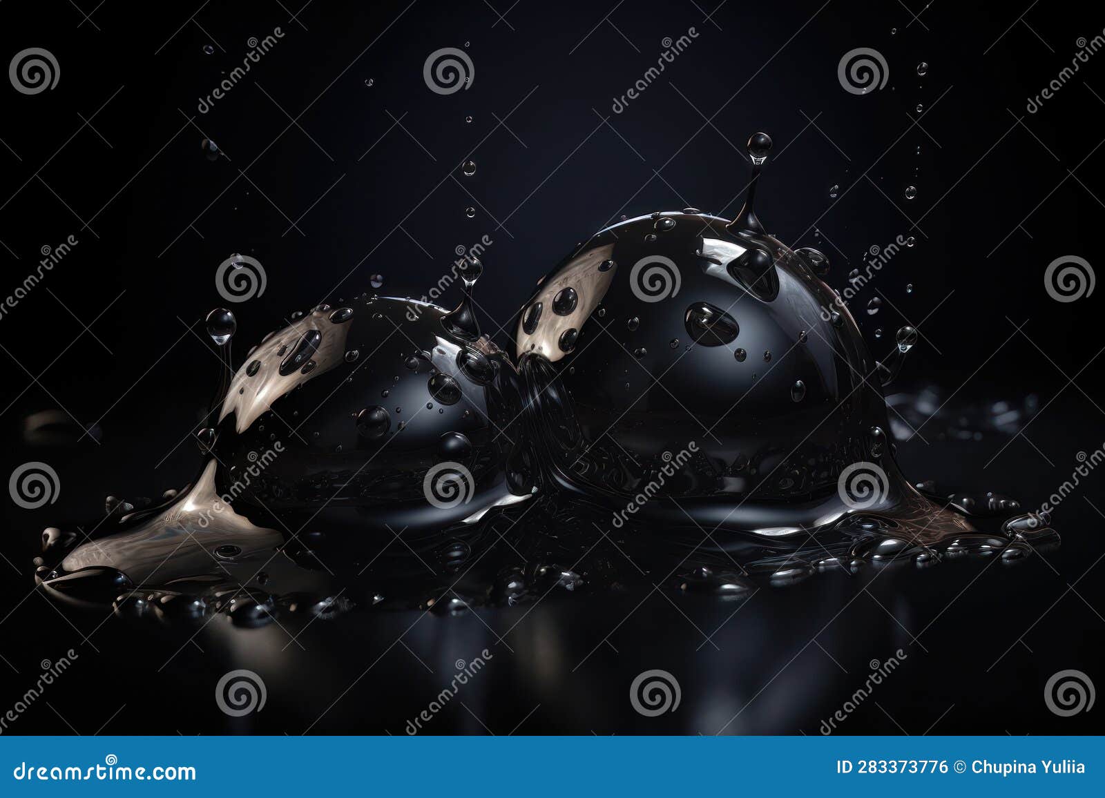 Floating Blobs of Liquid Heavy Stone. AI Generated Stock Illustration ...