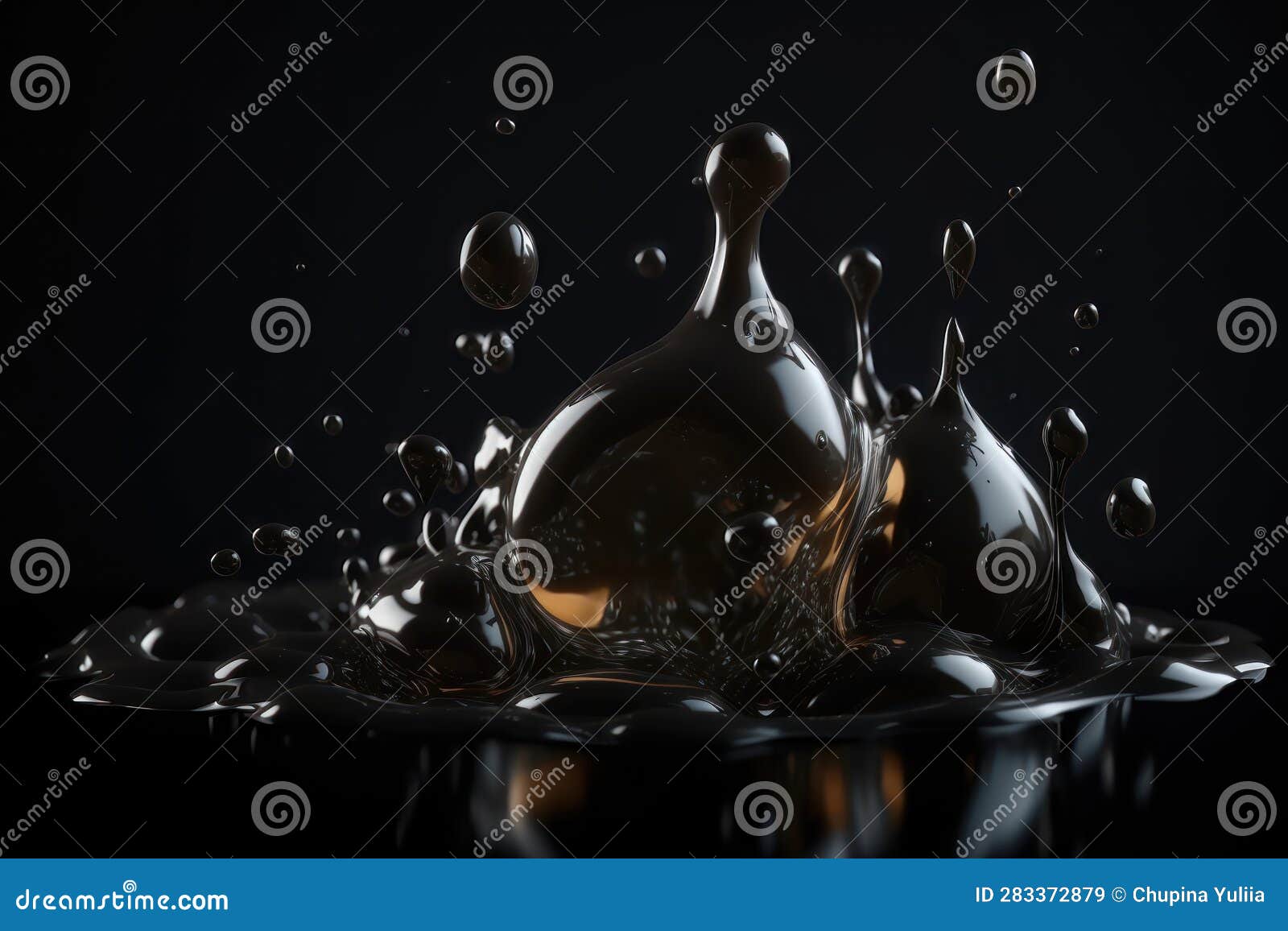 Floating Blobs of Liquid Heavy Stone. AI Generated Stock Illustration ...