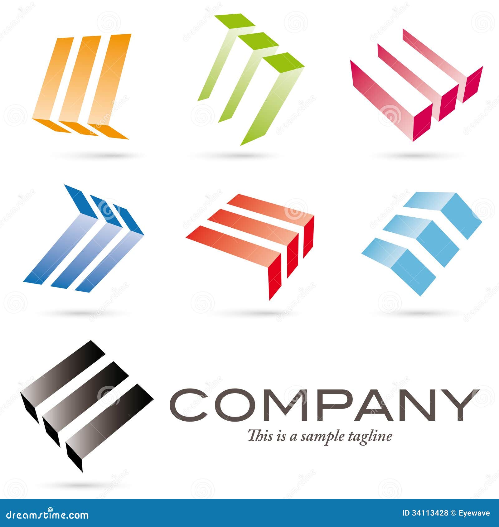 Floating Blocks Company Logo And Design Elements Stock Vector Illustration Of Abstract
