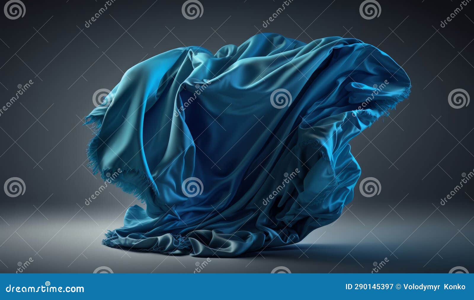Floating Blue Fabric, Ai Generative. Generative Ai Stock Image - Image ...