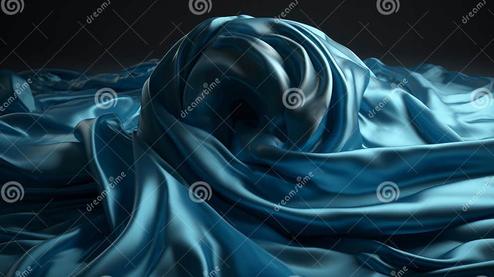 Floating Blue Fabric, Ai Generative. Generative Ai Stock Photo - Image ...