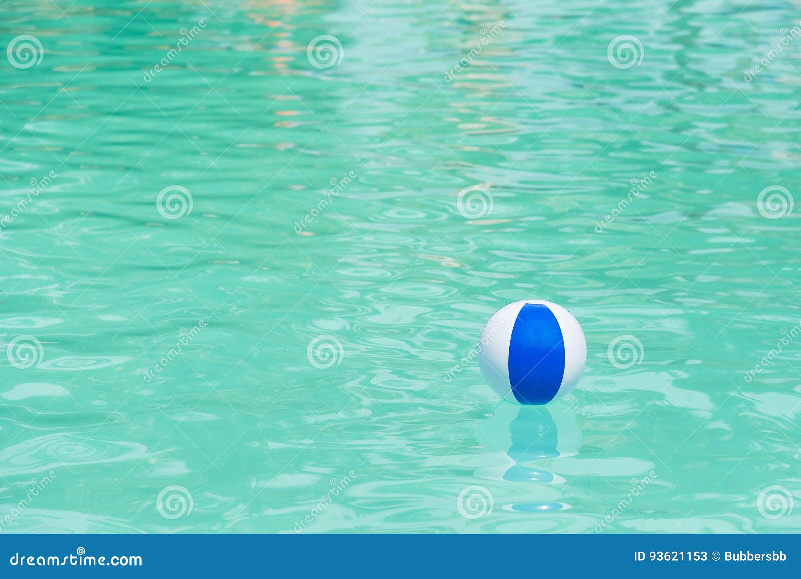 Floating Blue and White Beachball in Swimming Pool. Stock Image - Image ...