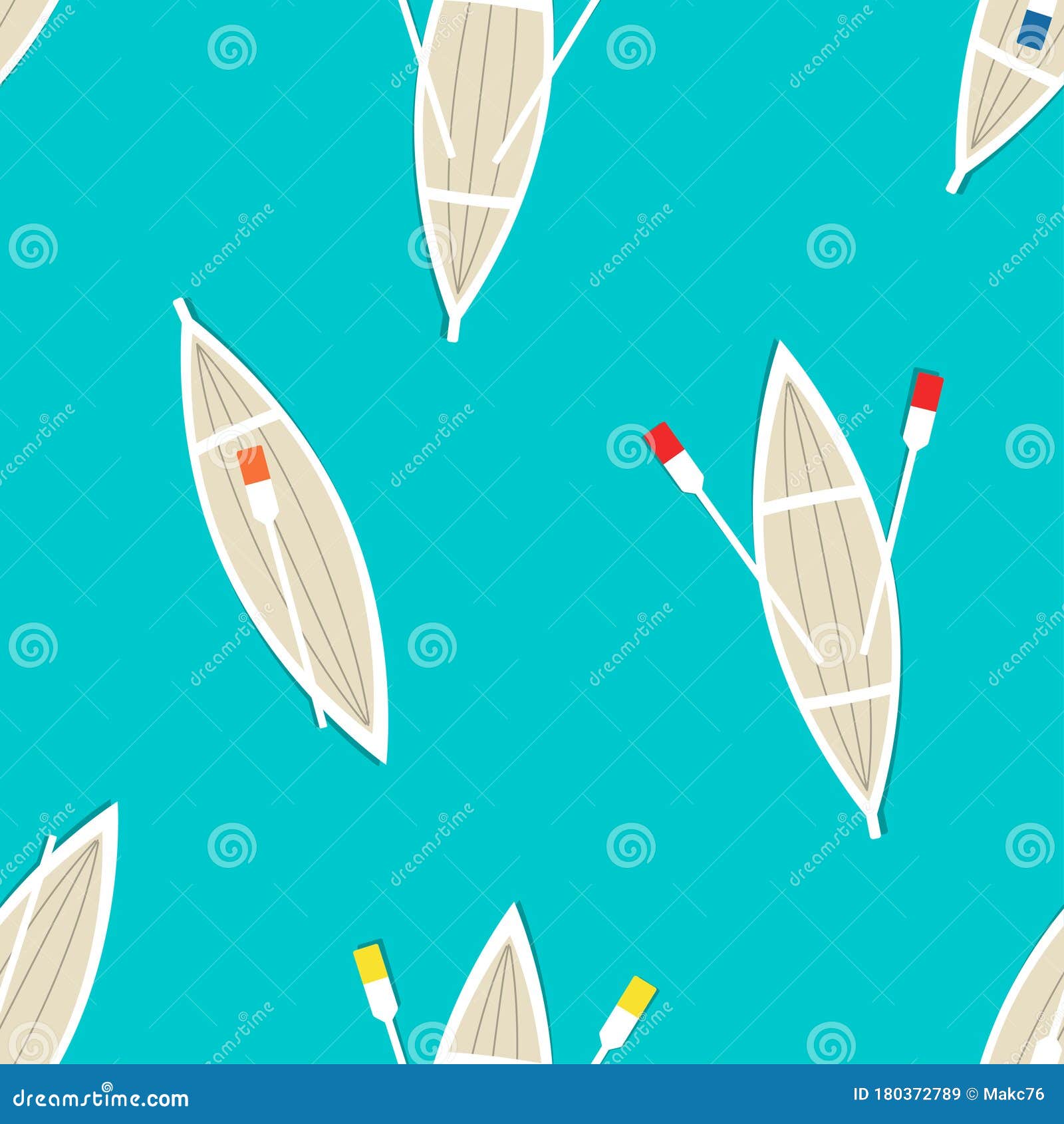 Floating Boat Seamless Pattern on Blue Background Stock Vector ...
