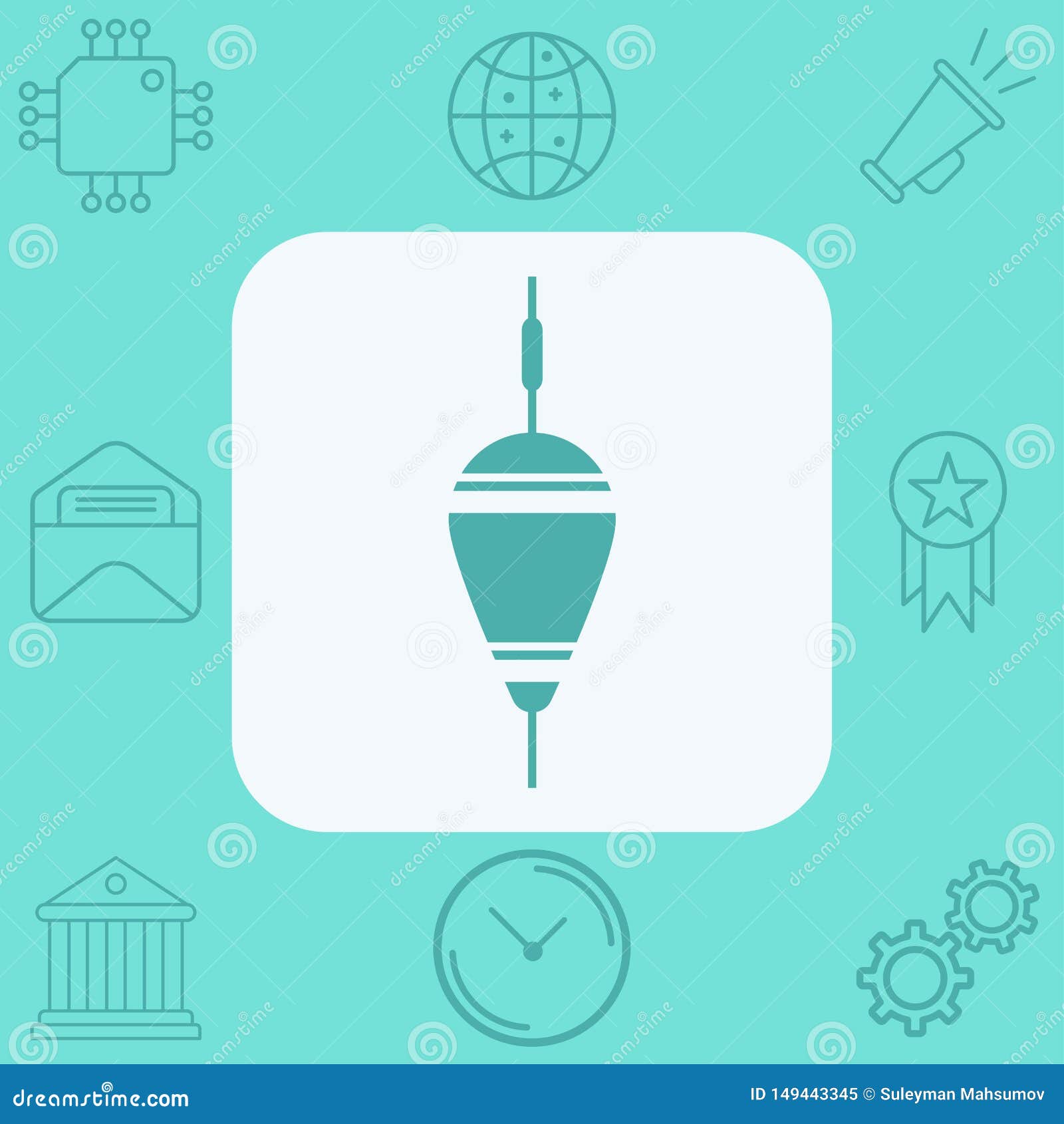 Floating Bobber Vector Icon Sign Symbol Stock Illustration ...