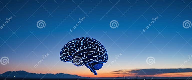 Floating Brain in Air, Abstract Artificial Intelligence, Digital ...