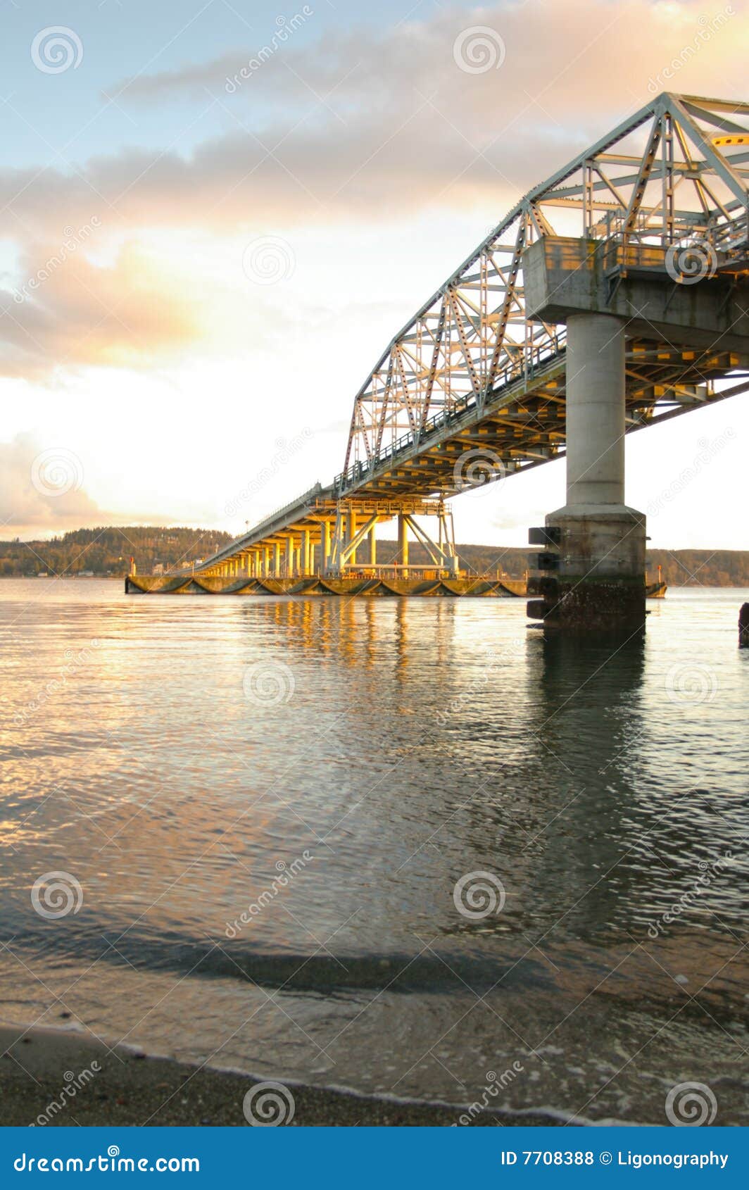 Floating Bridge stock photo. Image of water, scene, beautiful - 7708388