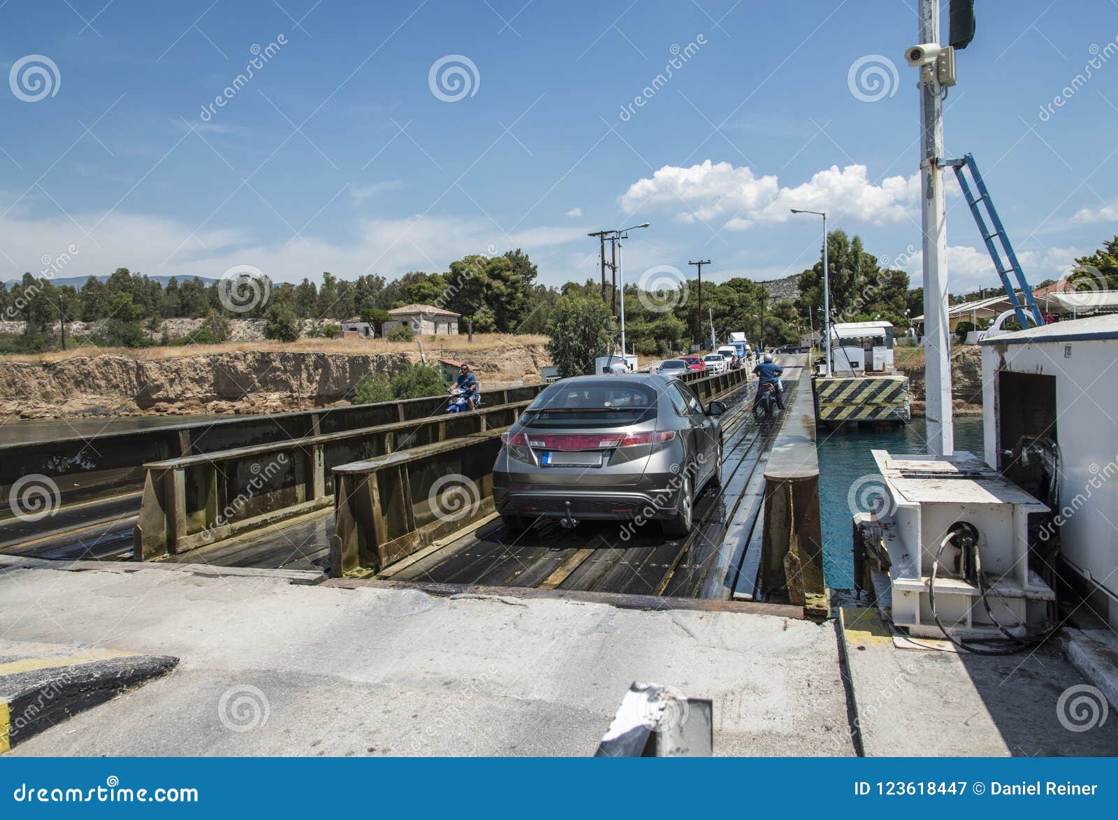 Floating Bridge in Corinth Canal Editorial Photography - Image of ...