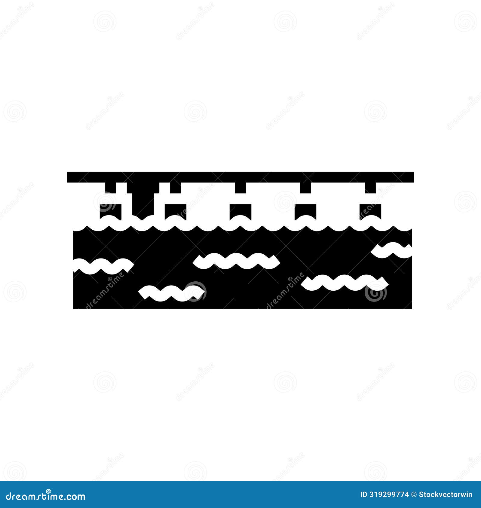 Floating Bridge Glyph Icon Vector Illustration Stock Vector ...